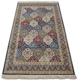 koberec WINDSOR 22937 ROZETY Tradiční, Střapce, tmavě modrý velikost 200x300 cm | krásné koberce cz
