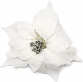 Dekorace umělý květ, 23 cm, látka, bílý