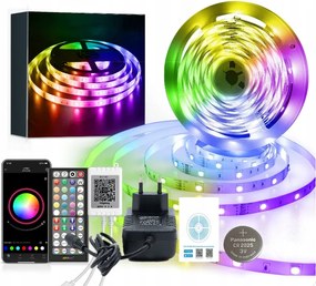 Led pásek 6M Rgb 5050 Dálkový Ovladač Aplikace Bluetooth Hudba Set 12V 30LED/m