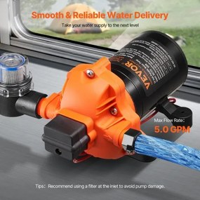 12 V membránové čerpadlo 18,9 l/min 18,93 l/min 5komorový tlakový spínač vodního