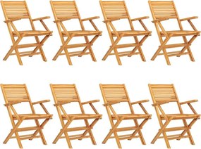 Skládací židle 8 ks 55x62x90 cm masivní teak 3155069