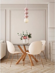 Bílé/světle růžové keramické závěsné svítidlo se skleněným stínidlem ø 18 cm Clio – Nova Luce
