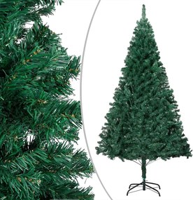 vidaXL Umělý vánoční stromek s LED a sadou koulí bílý 150 cm PVC [3077621] Barva: zelená a zlatá