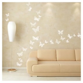 Sada 26 samolepek Ambiance Chic Butterflies White