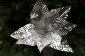 Stříbrná ledová vánoční růže 30cm