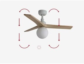 FARO 34281-11L - Stropní ventilátor KLIM S 1xE27/15W/230V borovice/bílá + DO