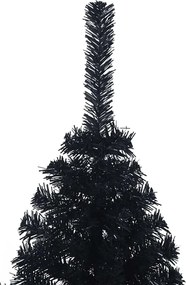 Umělý osvětlený vánoční stromeček Černá 150 cm PVC 3397124