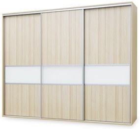 Nábytek Mikulík Skříň FLEXI 3 - 3x dveře dělené sklem LACOBEL ROZMĚR: (š/v/h) 280 x 240 x 65 cm