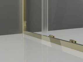 Mexen Exo, posuvná sprchová kabina, dveře 170 cm + boční stěna 75 cm, transparentní sklo, zlatá, 8151-170-075-50-00