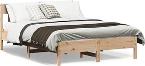 vidaXL Rám postele s čelem voskově 120 x 200 cm masivní borovice [842650] Barva: Přírodní