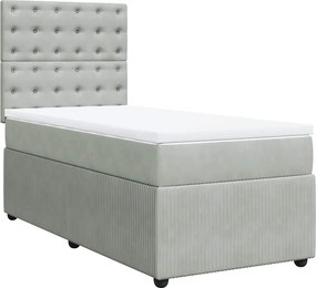 Box spring postel s matrací světle šedá 100x200 cm samet 3292274