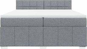 Box spring postel s matrací světle šedá 200 x 200 cm textil 3289475