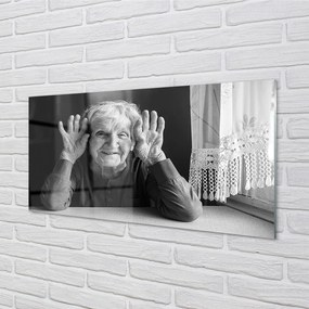 Obraz na skle starší žena 120x60 cm