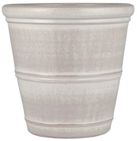 IB LAURSEN Keramický obal na květináč Fenri Off White/Grooves, šedá barva, keramika