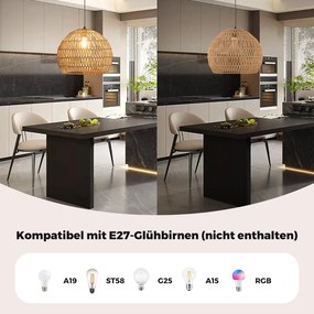 Costway Pletené závěsné svítidlo Boho stropní svítidlo