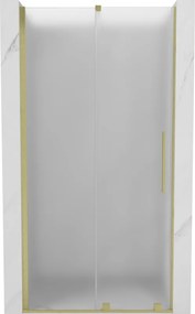 Mexen Velar, posuvné sprchové dveře do otvoru 120 cm, 8mm sklo námraza, zlatá matná, 871-120-000-31-55