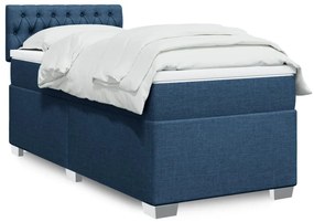 Box spring postel s matrací modrá 90x200 cm textil 3288084