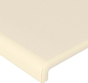 Čelo postele s LED krémové 200x5x78/88 cm umělá kůže 3121442