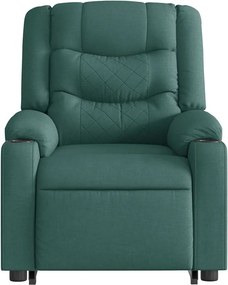 Zvedací polohovací křeslo tmavě zelené textil 3310264