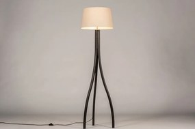 Stojací designová lampa Arbon Taupe and Black Wood