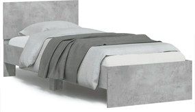 vidaXL Rám postele s čelem 75 x 190 cm kompozitní dřevo [838664] Barva: Betonová šedá