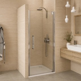 Jednokřídlé sprchové dveře HANS pro instalaci do niky 90 cm Brillant Sklo TRANSPARENT 200 cm HA PIV 09020 VPE