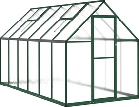 Skleník s podkladovým rámem zelený 334 x 169 x 195 cm hliník 3266327