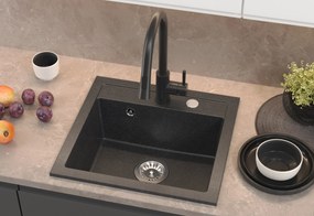Černý kuchyňský granitový dřez QUADRON JOHNNY 110 bez baterie