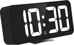 SOLIGHT Digitální hodiny s Bluetooth synchronizací, LED displej, teploměr, budík, černé