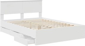 Rám postele se zásuvkou Bílá 140 x 190 cm Inženýrské dřevo 3410707