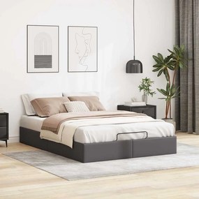 Osmanský rám postele bez matrace šedá 140x200 cm umělá kůže 3310807