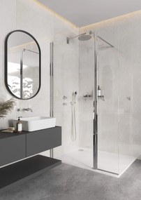 Deante Kerria Plus, otočná zástěna 40x200 cm, 6mm čiré sklo, chromový profil, DEA-KTSX072P