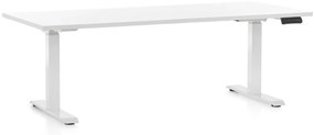 Výškově nastavitelný stůl OfficeTech C, 180 x 80 cm - bílá podnož Barva: Buk