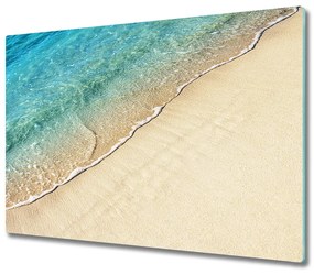 Skleněná krájecí deska Vlna na pláži 60x52 cm