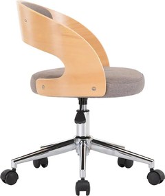 Otočná jídelní židle taupe ohýbané dřevo a textil 287426