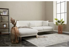 Bílá rohová pohovka (levý roh/s lenoškou) Simena – Balcab Home