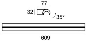 Linea Light 9803 Halfpipe, bílé lineární svítidlo s nastavitelným směrem svícení, 21W LED 3000K, 60cm, IP44