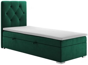 Luxusní jednolůžková postel CULI Zelená 80x200 cm Levá