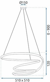 Toolight Moderní stropní LED osvětlení G080-1CP zlaté