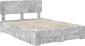 Rám postele s čelo Betonově šedá 160 x 200 cm Kompozitní dřevo 3412351