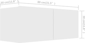TV skříňky 4 ks bílé 80 x 30 x 30 cm kompozitní dřevo 3074451