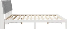 Rám postele s čelo Bílá 200 x 200 cm Masivní borové dřevo 3394402