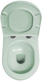 Isvea Isvea, INFINITY závěsná WC mísa, Rimless, 36,5x53cm, zelená mint, 10NF02004-2T
