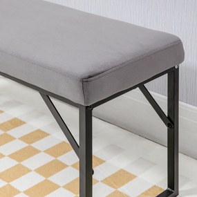 HOMCOM čalouněná lavice sametového vzhledu lavice k posteli lavice na líčení lavice do předsíně lavice do obývacího pokoje ložnice tmavě šedá 115x46x…