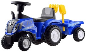 Mamido Dětské odrážedlo traktor s vlečkou modré