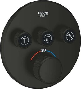Grohe Grohtherm SmartControl - Termostatická baterie pod omítku, pro 3 spotřebiče, matná černá 291212430