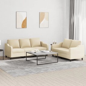 2dílná sedací souprava s poduškami krémová textil 3201836