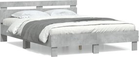 vidaXL Rám postele s čelem 140 x 200 cm kompozitní dřevo [3207421] Barva: šedá sonoma
