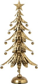 Zlatý kovový stromek s rolničkami Christmas Tree L – 25,5*11,5*56 cm