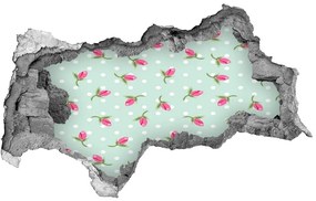 Wallmuralia Nálepka 3D díra na zeď Růže vzor 95x73 cm